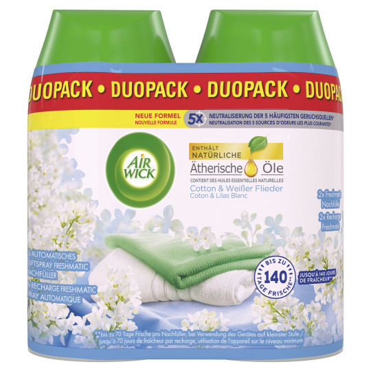 EDEKA24 | Airwick Freshmatic Max Cotton & Weißer Flieder NF 2x 250ML