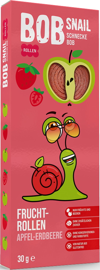 EDEKA24 | Bob Snail Frucht-Rollen Apfel-Erdbeere 3ST 30G